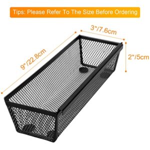 8Pcs Drawer Organizer, Utensil Organizer For Kitchen Drawers,Utensil Organizer,Drawer Silverware Tray With Interlocking Arm Mesh Metal For Flatware Fork Spoon Knife Makeup, 9 x 3 x 2 Inch, Black