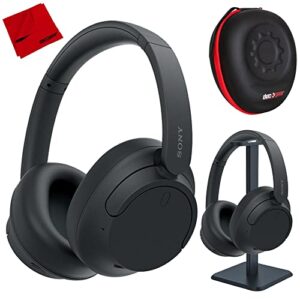 sony wh-ch720n/b wireless noise cancelling headphone, black bundle with deco gear hard case + pro audio headphone stand + microfiber cleaning cloth