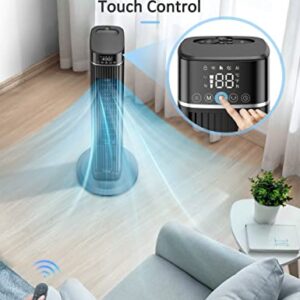 VCK Tower Fan for Bedroom,90° Oscillating Fan with 26ft/s Velocity,40" Cooling Floor Fan with Smart Remote,Touch Control,3 Speeds,4 Modes,12H Timer,Quiet Bladeless Standing Fan for Home,Office