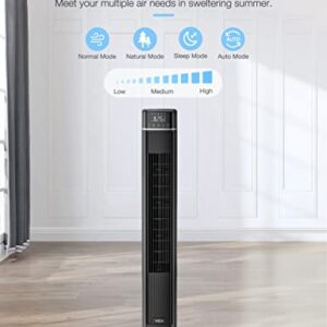 VCK Tower Fan for Bedroom,90° Oscillating Fan with 26ft/s Velocity,40" Cooling Floor Fan with Smart Remote,Touch Control,3 Speeds,4 Modes,12H Timer,Quiet Bladeless Standing Fan for Home,Office