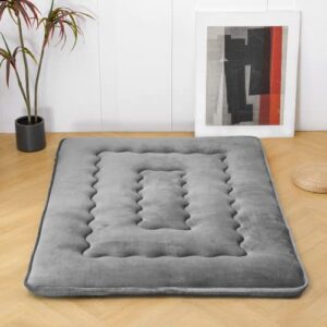 neutype futon mattress queen grey thicken sleeping mattress for floor folding mattress for adults tatami mat camping mattress road trip reversible japanese floor mattress