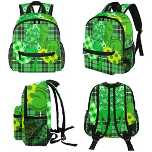 Small Backpack Travel Backpack,Carry On Backpack,st.patrick's day green plaid,Women Mini Backpack Casual Daypack