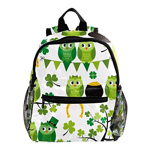 Small Backpack Travel Backpack,Carry On Backpack,st.patrick's day owl,Women Mini Backpack Casual Daypack