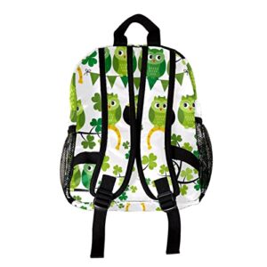 Small Backpack Travel Backpack,Carry On Backpack,st.patrick's day owl,Women Mini Backpack Casual Daypack