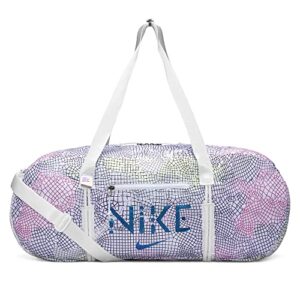 nike serena williams design crew dv9251-100 stash duffel bag (21l) (white/action grape/black)