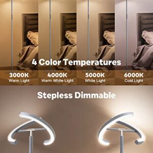 SIBRILLE Floor Lamps for Living Room, Modern Stepless Dimmable Standing Lamp with Remote Control, 20W 3000-6000K LED Rotatable Floor Light Uplighter Stand up Lamp Tall Lamp for Bedroom Office