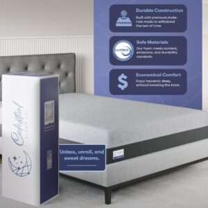 Celestial Sleep Premium Memory Foam Mattress, Bed-in-a-Box, CertiPUR-US, 12 inch Soft - Queen