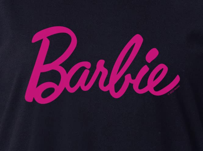 INTIMO Barbie Womens' Classic Title Logo Icon Nightgown Sleep Pajama Shirt (XXX-Large) Black