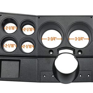 GlowShift 6 Gauge Cluster Dashboard Panel Pod Compatible with Chevrolet Chevy K5 Blazer 1973-1991 - Direct Fit - Factory Replacement - ABS Plastic - Mounts (4) 2-1/16" & (2) 3-3/4" Gauges