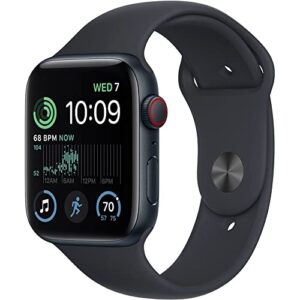 apple watch se (2nd gen) (gps + cellular, 40mm) - midnight aluminum case with midnight sport band, s/m (renewed)