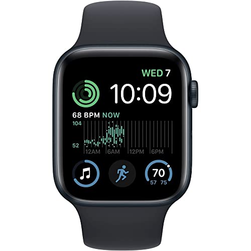 Apple Watch SE (2nd Gen) (GPS + Cellular, 40mm) - Midnight Aluminum Case with Midnight Sport Band, S/M (Renewed)