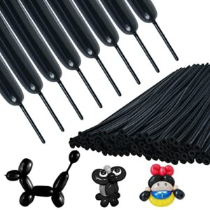 momohoo 135pcs black 260 balloons, long latex balloons for animals balloons,premium quality magic balloons for birthday wedding festival clowns party decorations