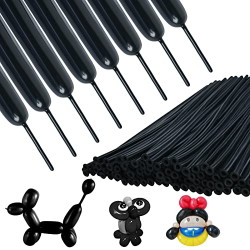 MOMOHOO 135PCS Black 260 Balloons, Long Latex Balloons for Animals Balloons,Premium Quality Magic Balloons for Birthday Wedding Festival Clowns Party Decorations