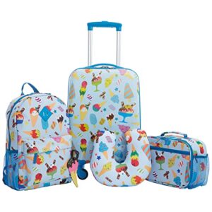 travelers club 5 piece kids' luggage set, ice cream