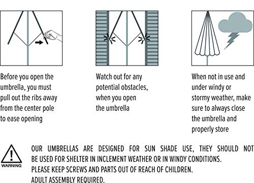 Wohh Patio Solar Umbrellas LED Lighted 10 x 6.5t Rectangular Umbrella Outdoor Market with Crank & Push Button Tilt for Garden Shade Outside Swimming Pool (Brown)