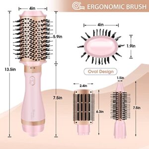 Nicebay Hair Dryer Brush Blow Dryer Brush in One, Hot Tools Dryer Brush Set for Straightening/Drying/Curling, Oval Brush, Multi-Temperature Settings, Detachable Design for Women