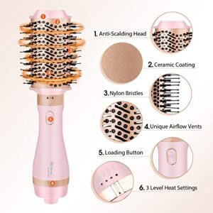 Nicebay Hair Dryer Brush Blow Dryer Brush in One, Hot Tools Dryer Brush Set for Straightening/Drying/Curling, Oval Brush, Multi-Temperature Settings, Detachable Design for Women