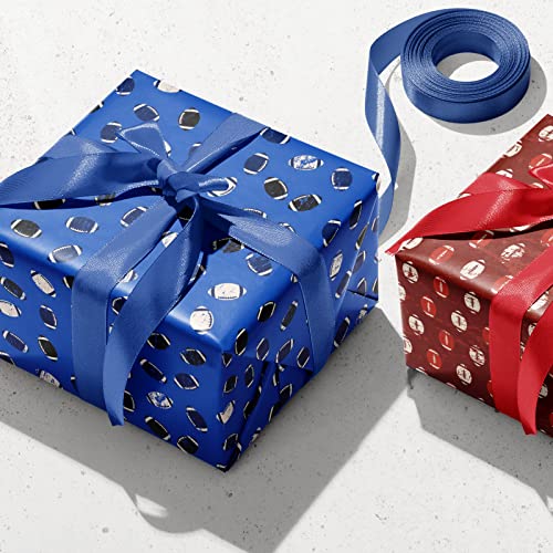 FIEHALA Football Wrapping Paper Sheets - Birthday Wrapping Paper For Boys Men - 12 Sheets Football Wrapping paper for Sport Lover - Pre cut & Folded Flat Design (20 inch × 28 inch per sheet)