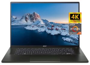 acer 2023 newest swift edge 16" 4k oled laptop, ultra thin and light, amd ryzen 7 6800u(up to 4.7ghz), 16gb lpddr5 ram, 1tb nvme ssd, backlit keys, fingerprint, wifi 6, hdmi, win 11, cue accessories