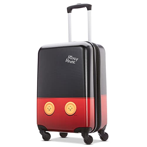 American Tourister x Disney Roll Aboard Hardside Carry-On and Underseat Luggage Set with Spinner Wheels and Organizing Pockets, Mickey Mouse (2 Pack)