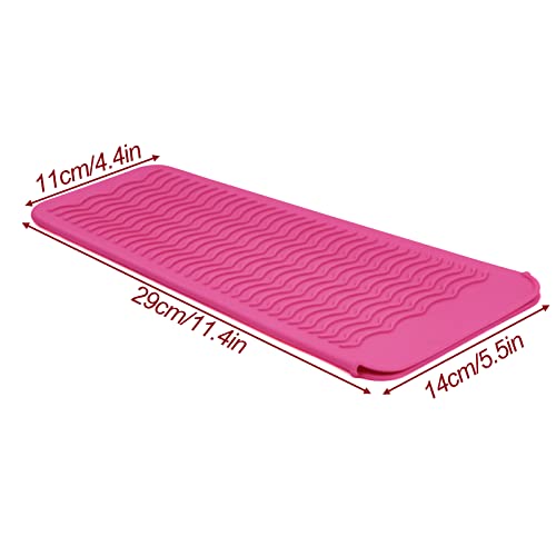 1Pack Silicone Heat Resistant Mat Pouch for Hair Straightener, Curling Iron, Flat Iron and Hot Hair Tools Pink