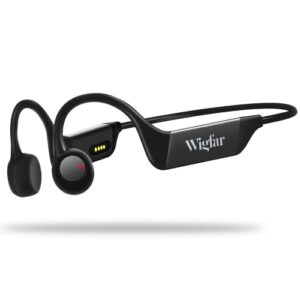 wigfar bone conduction headphones bluetooth, built-in 16gb memory bluetooth 5.3 open ear headphones wireless bluetooth, intelligent voice waterproof 8 hr battery life for running, driving, calling