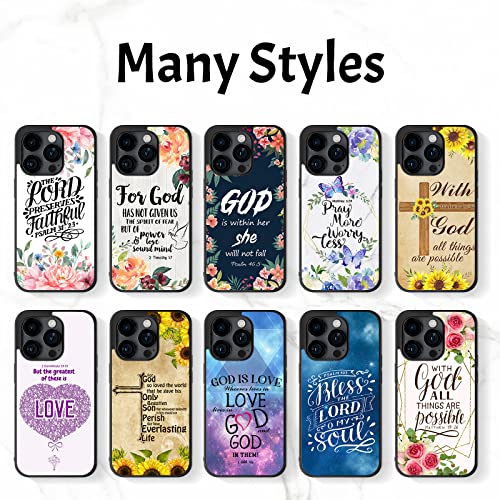 Bible Verses Quotes Phone Cases Bless God Blue Suitable for iPhone 11 12 13 14 Pro Max Plus Mini X 7 8 SE | Samsung Note 7 8 9 10 20 S21 S22 S23 Ultra Plus | Moto G Stylus | Pixel 4a 5XL 6 7 (White)