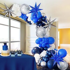 Navy Royal blue and Silver white balloon kit for Graduation birthday party decorations class of 2023 Grad congratulations Prom party Grad ceremony decor