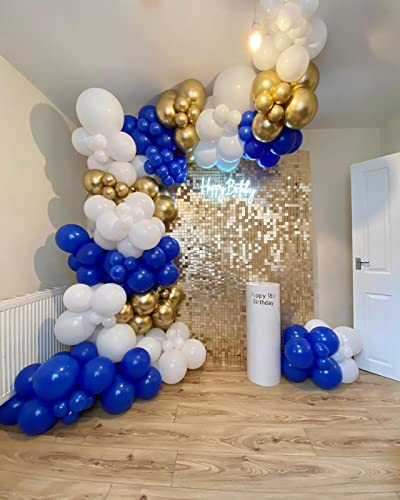 FOTIOMRG 110pcs Royal Blue Balloon Garland Arch Kit, 18 12 10 5 inch Royal Blue Latex Balloons Different Sizes Pack for Birthday Graduation Baby Shower Baseball Nautical Wedding Party Decorations