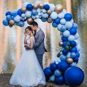 FOTIOMRG 110pcs Royal Blue Balloon Garland Arch Kit, 18 12 10 5 inch Royal Blue Latex Balloons Different Sizes Pack for Birthday Graduation Baby Shower Baseball Nautical Wedding Party Decorations