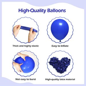 FOTIOMRG 110pcs Royal Blue Balloon Garland Arch Kit, 18 12 10 5 inch Royal Blue Latex Balloons Different Sizes Pack for Birthday Graduation Baby Shower Baseball Nautical Wedding Party Decorations