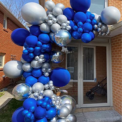 FOTIOMRG 110pcs Royal Blue Balloon Garland Arch Kit, 18 12 10 5 inch Royal Blue Latex Balloons Different Sizes Pack for Birthday Graduation Baby Shower Baseball Nautical Wedding Party Decorations