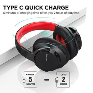 AUSDOM E7 Bluetooth Noise Cancelling Headphones: Wireless Over Ear ANC Headphones with Microphone, 50H Playtime, Hi-Fi Stereo Sound, Deep Bass, Comfortable Protein Earpads for Travel Work Home Office