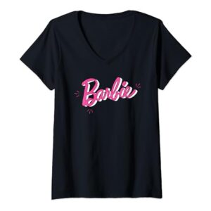 Barbie - Sketch Logo V-Neck T-Shirt