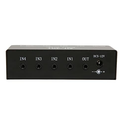 Audio Mixer, DC 5V to 12V, 4 Channel Stereo DJ Mixer with 3.5mm Sound Cable, Independent Volume Control, Mini Sound Mixer for Headphone Amplifier PC