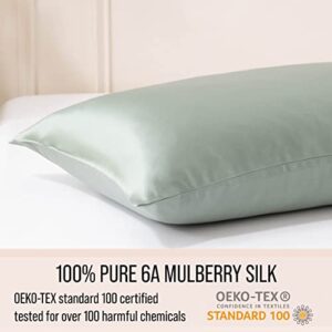 Bella Coterie Luxury Silk Pillowcase for Hair and Skin | 30 Momme | 100% Pure 6A Mulberry Silk | Super Soft | Perfectly Plush [Standard, Sage Green]