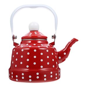 depila enamel tea kettle stove top water kettle 1l coffee kettle stovetop tea kettle with stainless steel filter water milk warmer for home restaurant kitchen outdoor red teapot