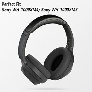 Geiomoo Silicone Earpads for Sony WH-1000XM4/Sony WH-1000XM3 Headphones, Replacement Ear Cushions Cover (Black)