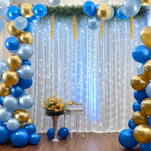 16ft x10ft White Backdrop Curtain for Party White Wrinkle Free Wedding Back Drop Drapes Curtains Fabric Decorations Photo Backdrops Cloth for Baby Shower Birthday Photoshoot