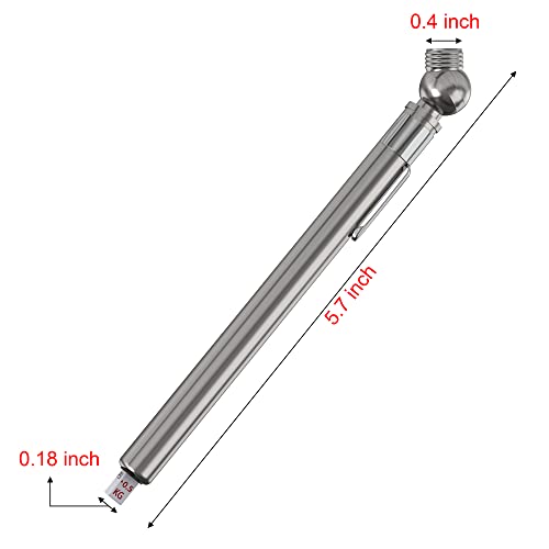 2 Pack - Pencil Tire High Pressure Gauge (10PSI-75PSI) Heavy Duty Stainless Steel Body and All Metal Made Nozzle with 4 Replacement Tire Caps