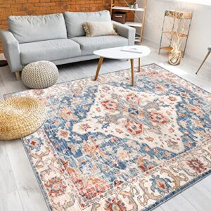 wobubu colorful area rug 5x7 machine washable boho vintage living room rugs non slip large soft kitchen floor mats for bedroom office