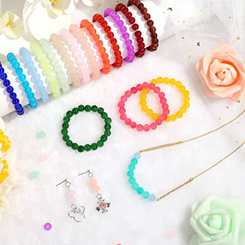 700 Piecess Glass Beads for Jewelry Making, 28 Colors 8mm Crystal Beads Bracelet Making Kit for Bracelet Jewelry Making and DIY Crafts