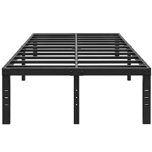 aldrich 18 inch metal california king size bed frame - black basic anti squeak steel slats cali platform, easy assembly heavy duty noise free cal bedframes, no box spring needed