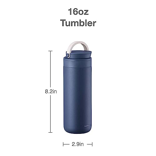 LocknLock Metro Two Way Tumbler Mint 16oz, BPA-Free Double Wall Stainless Steel Vacuum Insulated Tumbler with Leak-Proof Lid and Handle, Thermal Travel Water Bottle