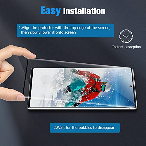 [2+2 Pack] Galaxy Note 10 Screen Protector, Tempered Glass [Fingerprint Compatible] [3D Full Edge Covered] [9H Hardness] [HD Screen] ]Case Friendly Glass Protector, For Galaxy Note 10 6.3 Inch