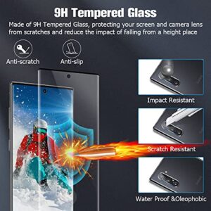 [2+2 Pack] Galaxy Note 10 Screen Protector, Tempered Glass [Fingerprint Compatible] [3D Full Edge Covered] [9H Hardness] [HD Screen] ]Case Friendly Glass Protector, For Galaxy Note 10 6.3 Inch