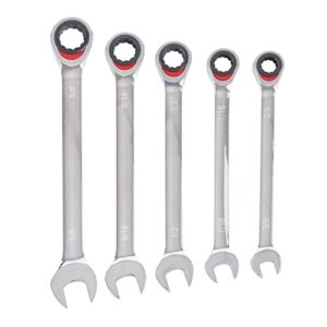 CRAFTZONE RATCHETING COMBINATION WRENCH SET, (5PC,SAE), 3/8”,7/16”,1/2”,9/16”,5/8” RATCHET WRENCH SET