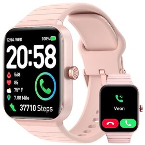 smart watches for women men(bluetooth answer/make call), smart watch alexa built-in, 1.8" fitness watch with heart rate/spo2/sleep monitor/100 sports/ip68 waterproof, activity trackers for ios android