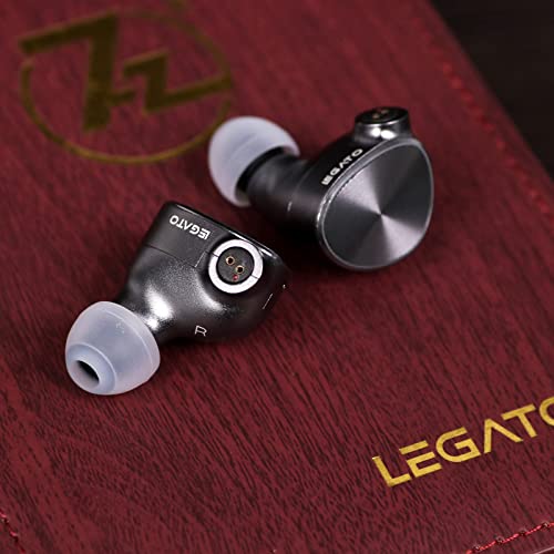 Linsoul 7Hz Legato 2DD HiFi in Ear Monitor, Dual Dynamic Driver Earphone IEM with N52 Magnet, CNC Aluminum Case, Detachable OCC 0.78mm 2Pin Cable for Audiophile Musician DJ (Silver, Legato)