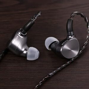 Linsoul 7Hz Legato 2DD HiFi in Ear Monitor, Dual Dynamic Driver Earphone IEM with N52 Magnet, CNC Aluminum Case, Detachable OCC 0.78mm 2Pin Cable for Audiophile Musician DJ (Silver, Legato)